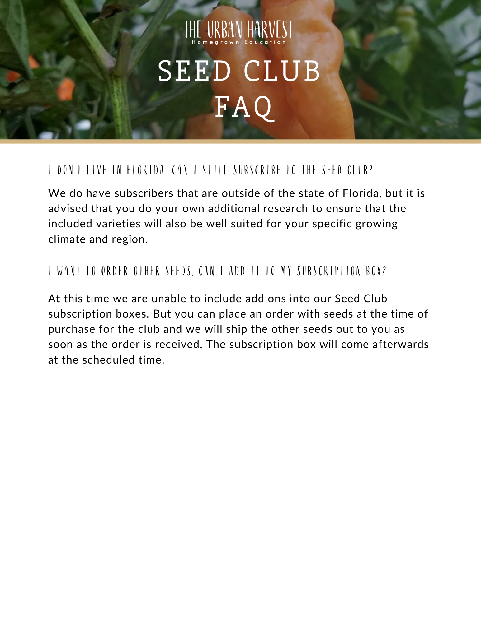 Small Garden & Container Seed Club – TheUrbanHarvest